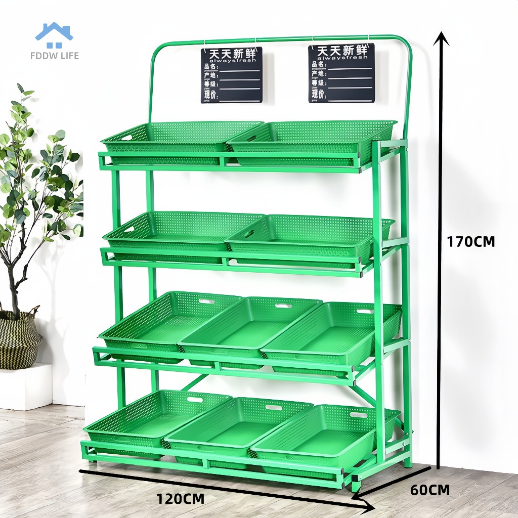 3/4 Tier Rack Shelf Rak Barang Multipurpose Display Rack Bertingkat ...