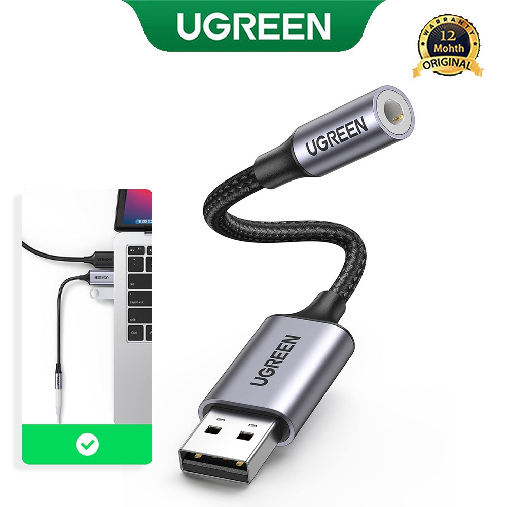 UGREEN USB to 3.5mm Jack Audio Adapter USB Sound Card Support Mic TRRS ...