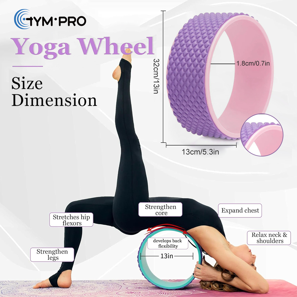 GYMPRO Yoga Wheel Back Wheel Yoga Pilates Circle for Back Pain ...