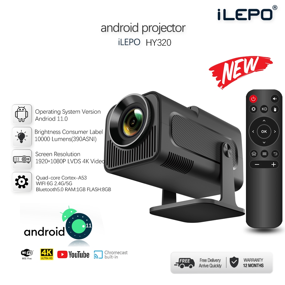 Projector 4k Ultra HD Android 11.0 Smart Dual WIFI with Bluetooth Versi ...