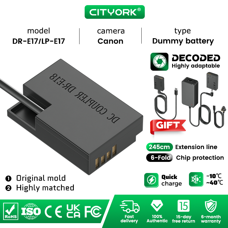 Cityork DR-E17 LP-E17 DR-E18 LP-E18 DR E17 LP E17 Dummy Battery With ...