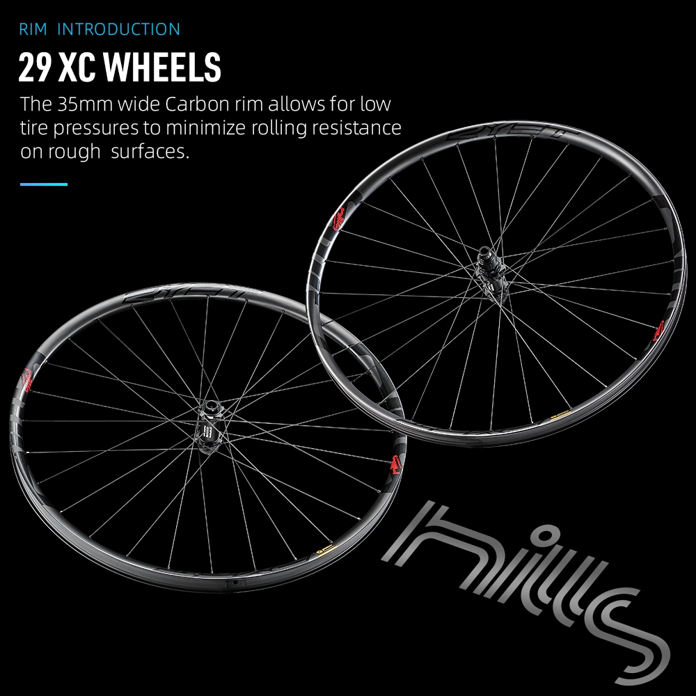 RYET Asymmetric Superlight 29er MTB Carbon Wheels 1250g 35mm Width ...