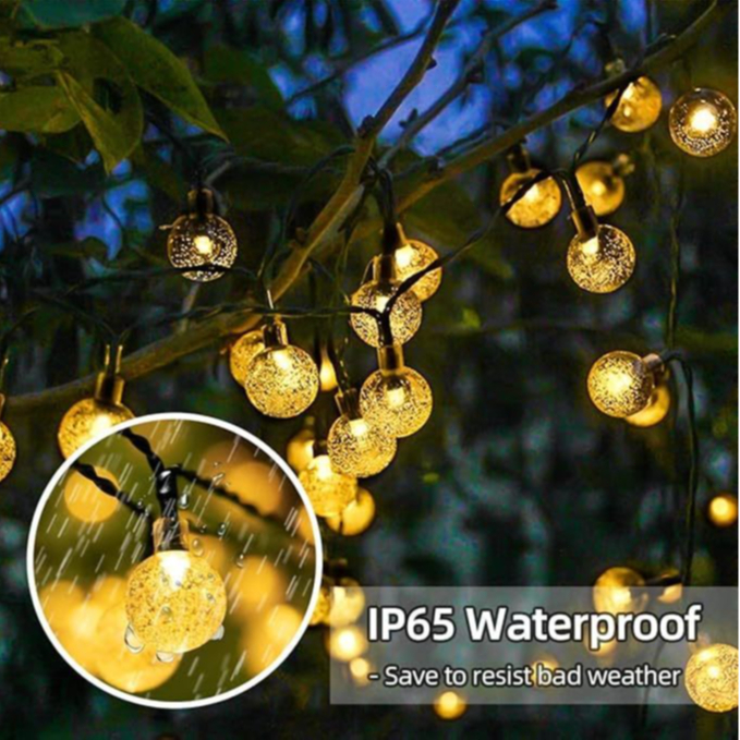 Outdoor Waterproof Solar lights Bubble Ball Light String LED Courtyard ...