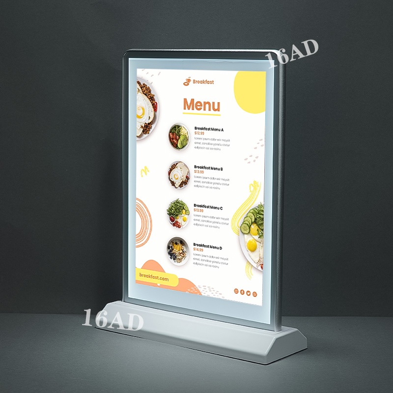 mini menu board slim led tempering glass light box fast food restaurant ...