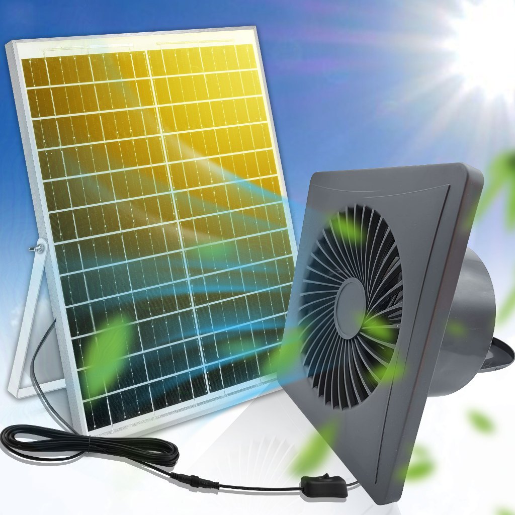 6w 8W with Waterproof Solar Panel+4/6/8 Inch High-Speed Exhaust Fan ...