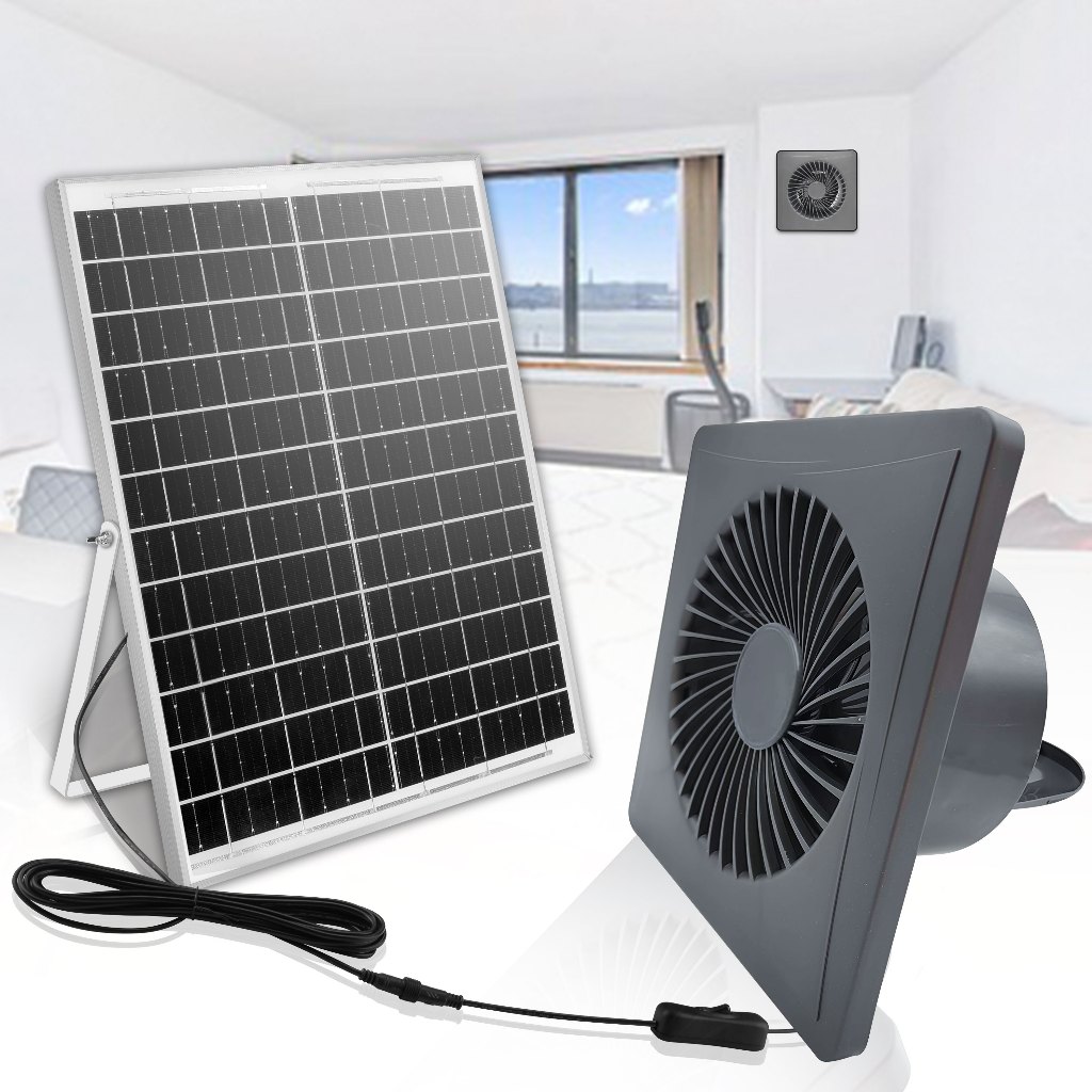 6w 8W with Waterproof Solar Panel+4/6/8 Inch High-Speed Exhaust ...