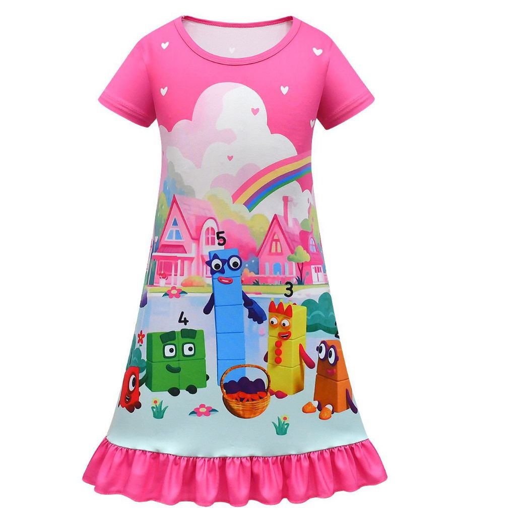 Summer Girls Pajamas Casual Homewear Baby Kids Short Sleeve O-neck ...