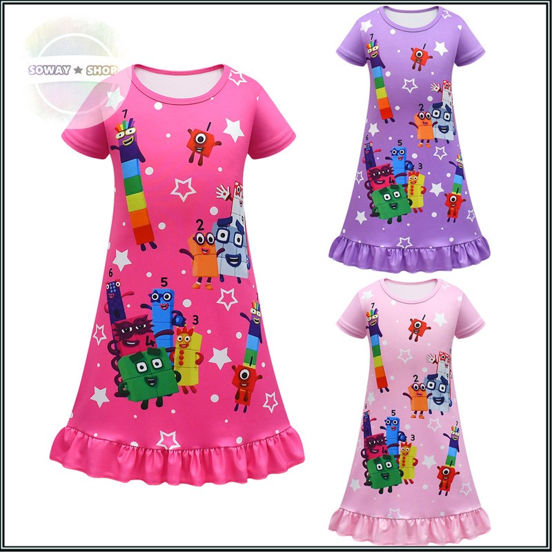 Summer Girls Pajamas Casual Homewear Baby Kids Short Sleeve O-neck ...