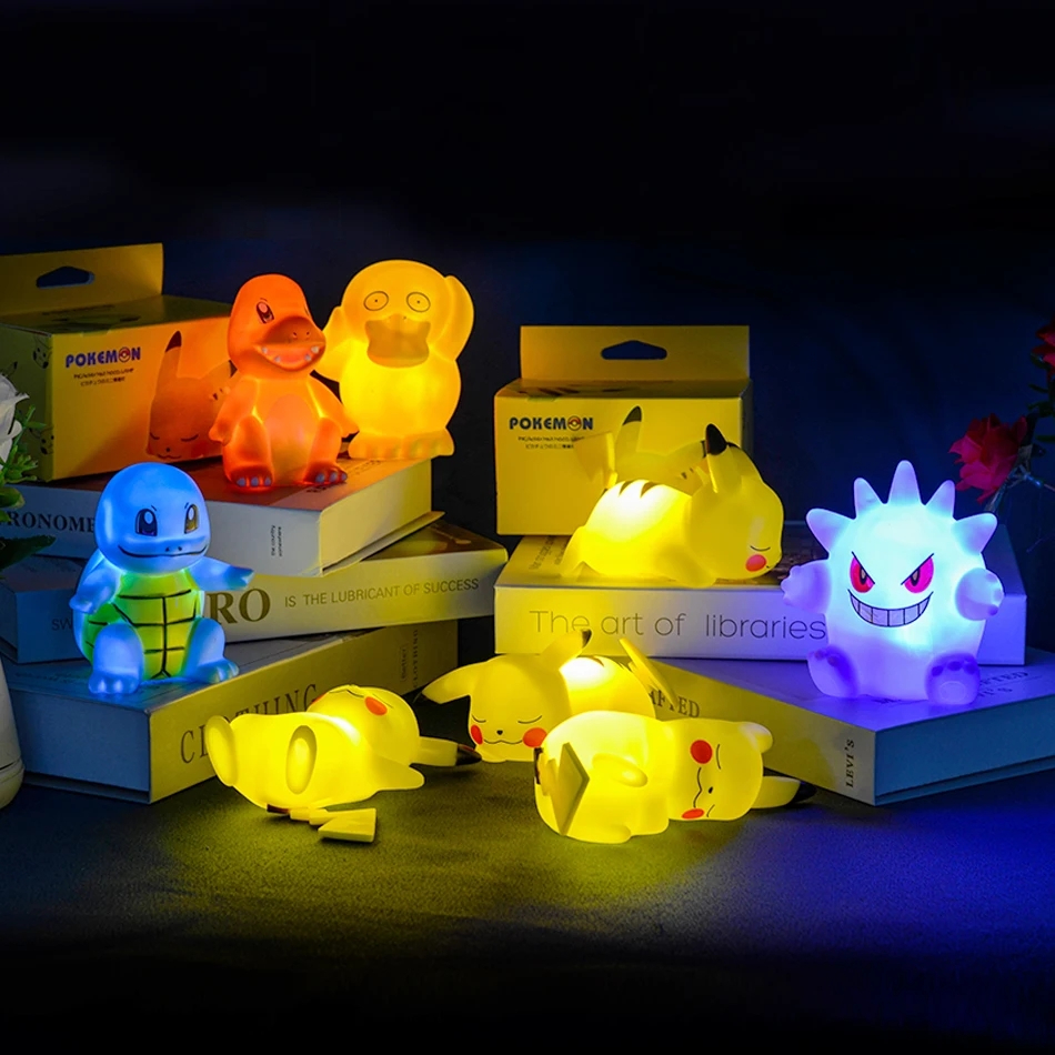 10 Style Pokemon Gengar Psyduck Pikachu Night Light Anime Figure Cute ...