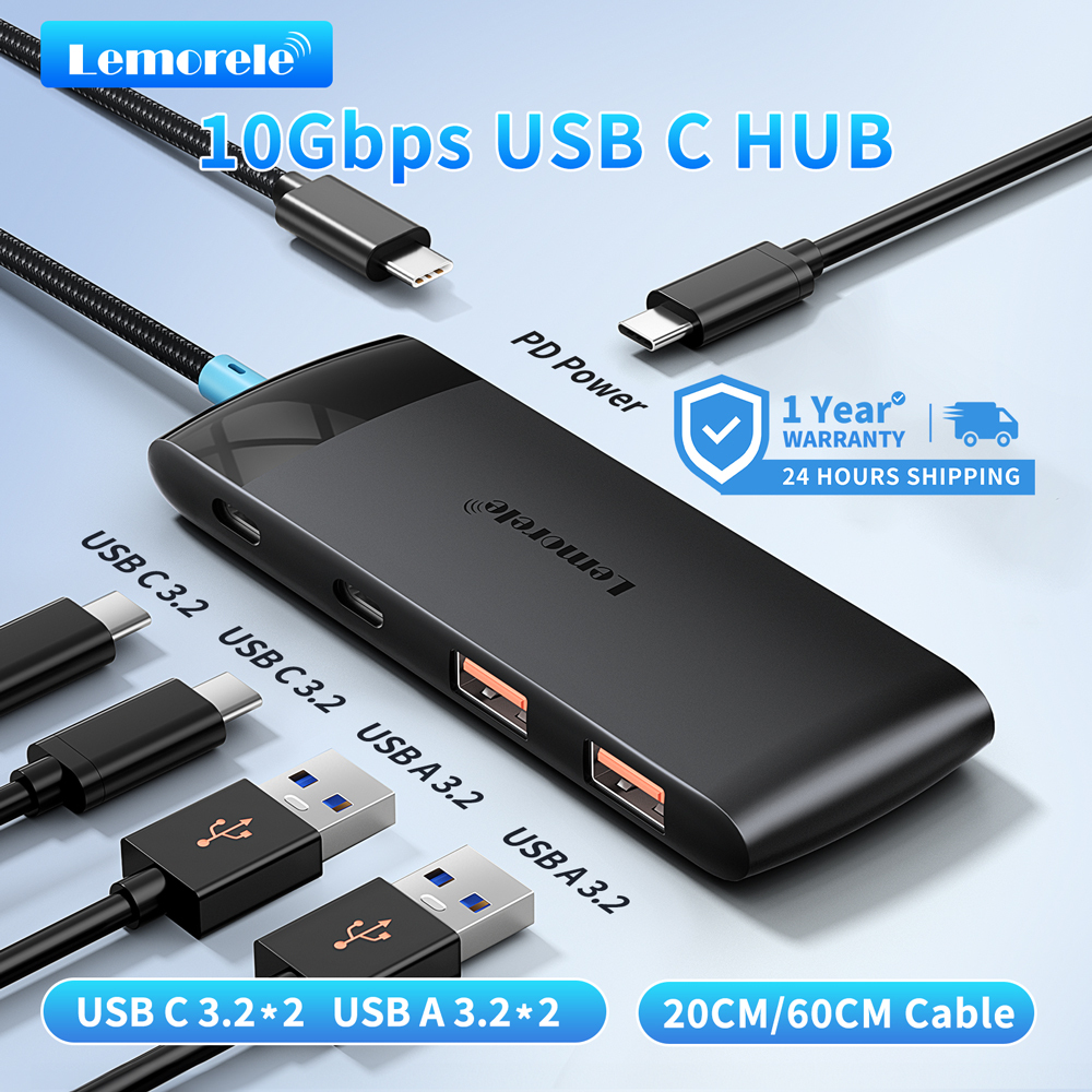 Lemorele TC109 5 In 1 Converter 4 Ports USB Data Hub Adapter Plug And ...