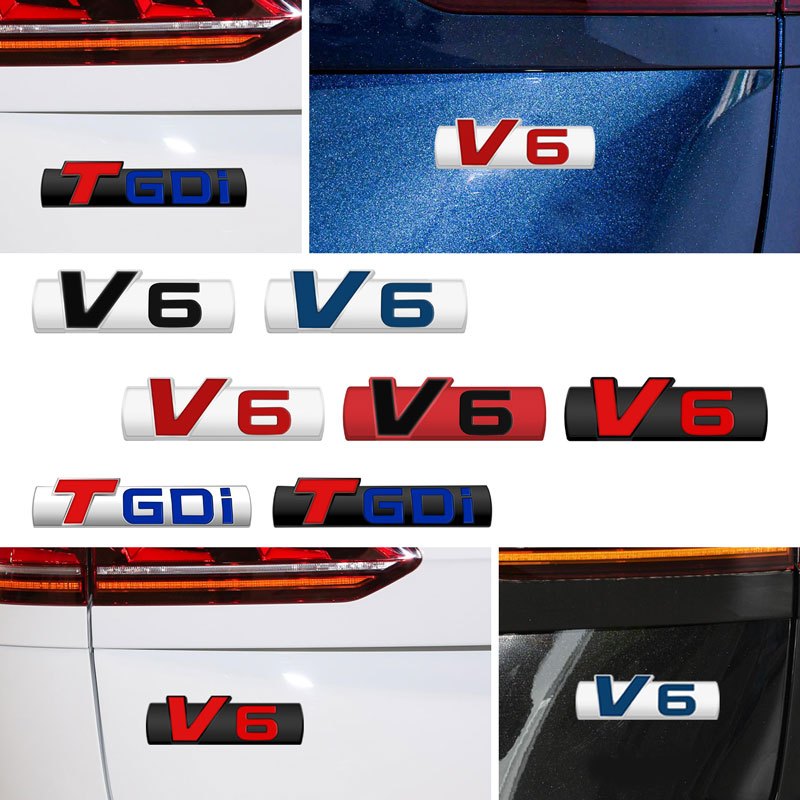 Metal Car Body Sticker TGDI V6 Trunk Emblem Badge for Geely MK Tugella ...