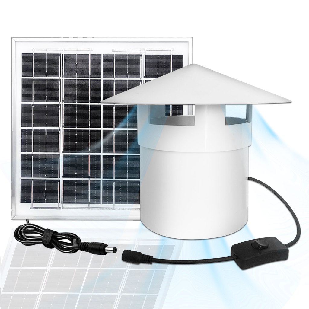 Solar Roof Pipe Fan 110/160 Pipe Fan PVC Roof Powerful Exhaust ...