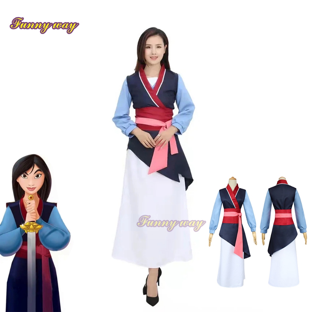 Mulan Cosplay Costume Young Mulan Princess Costume Dress Women Mushu ...