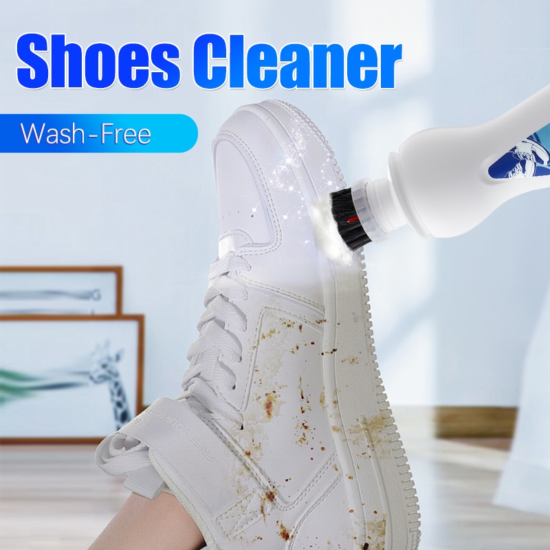 White Shoe Cleaner Cream with Brush Foam Wash-Free Shoes Paste Shoes ...