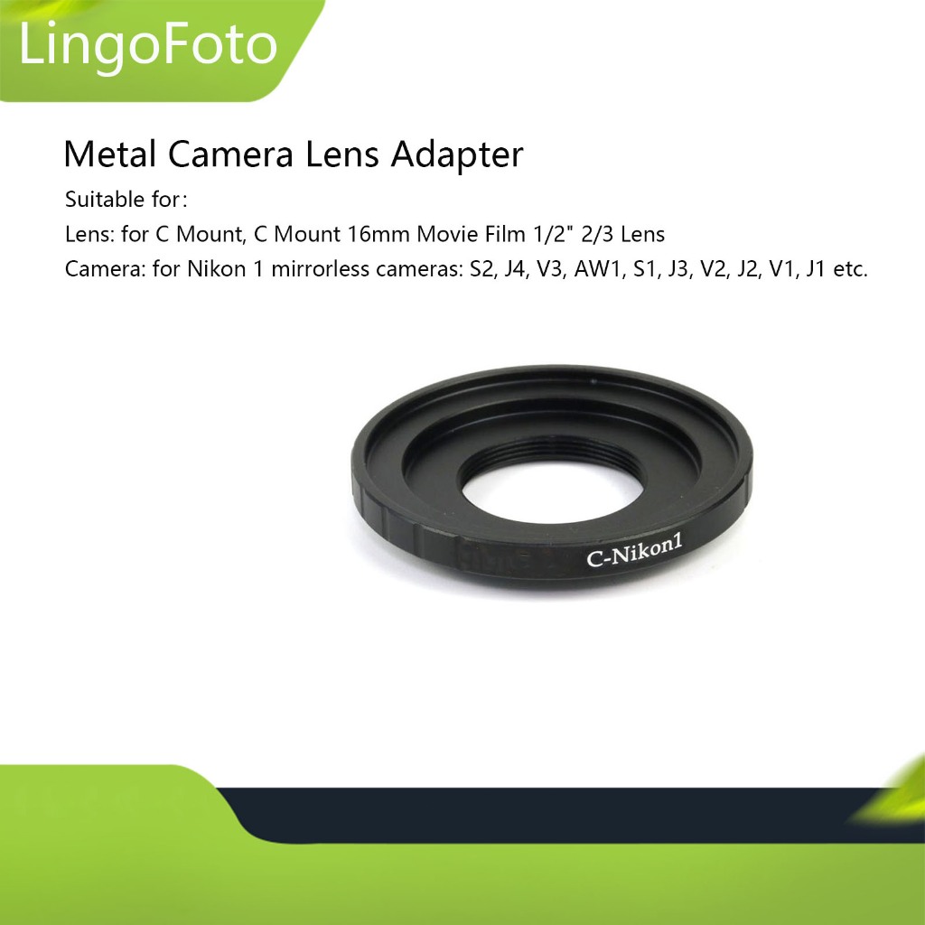 Metal Camera Lens Adapter C Mount 16mm Movie Film 1/2" 2/3 Lens for AI ...