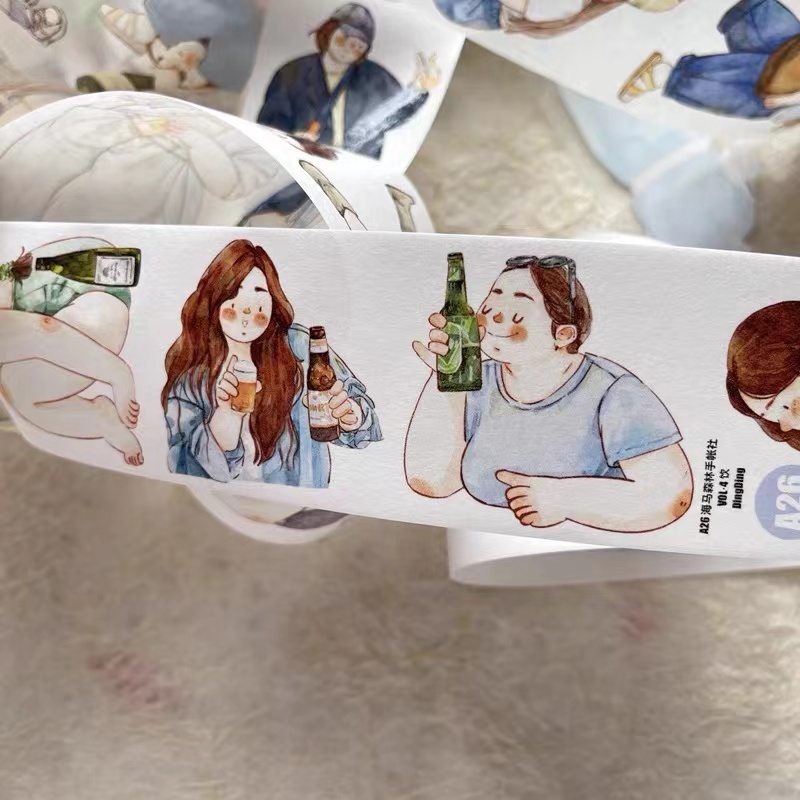 （A loop）Seahorse Forest Tape Washi pet Tape Cute Girl Fat Girl 海马森林胶带分装 ...