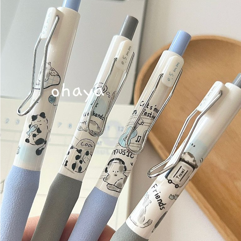 Ohaya | Cat Diary | Silent Pen 0.5mm st Smooth Quick-Drying Gel Pen ...