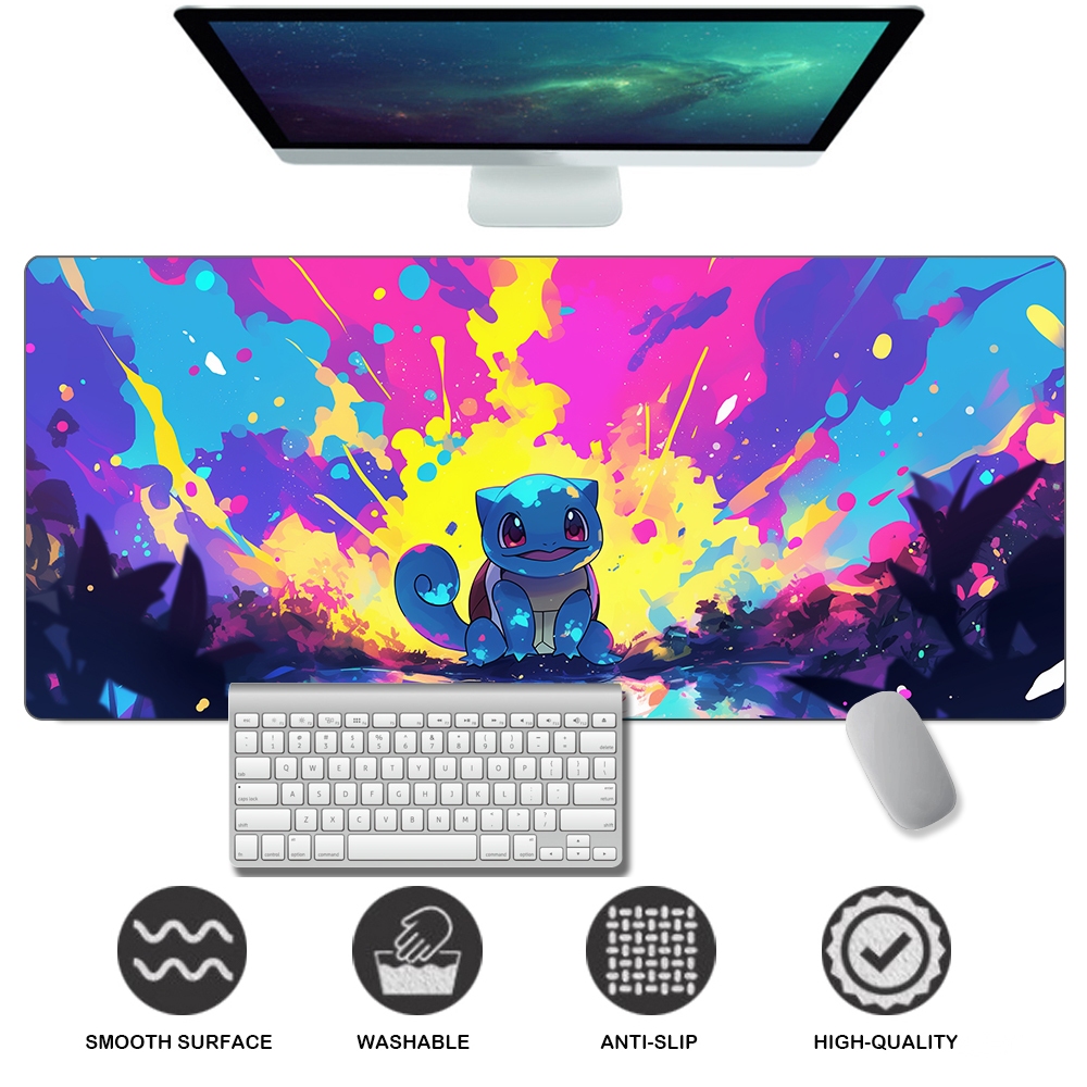 Pokemon Squirtle Mouse Pad Super Coupe Pattern Non-slip Keyboard Mat ...
