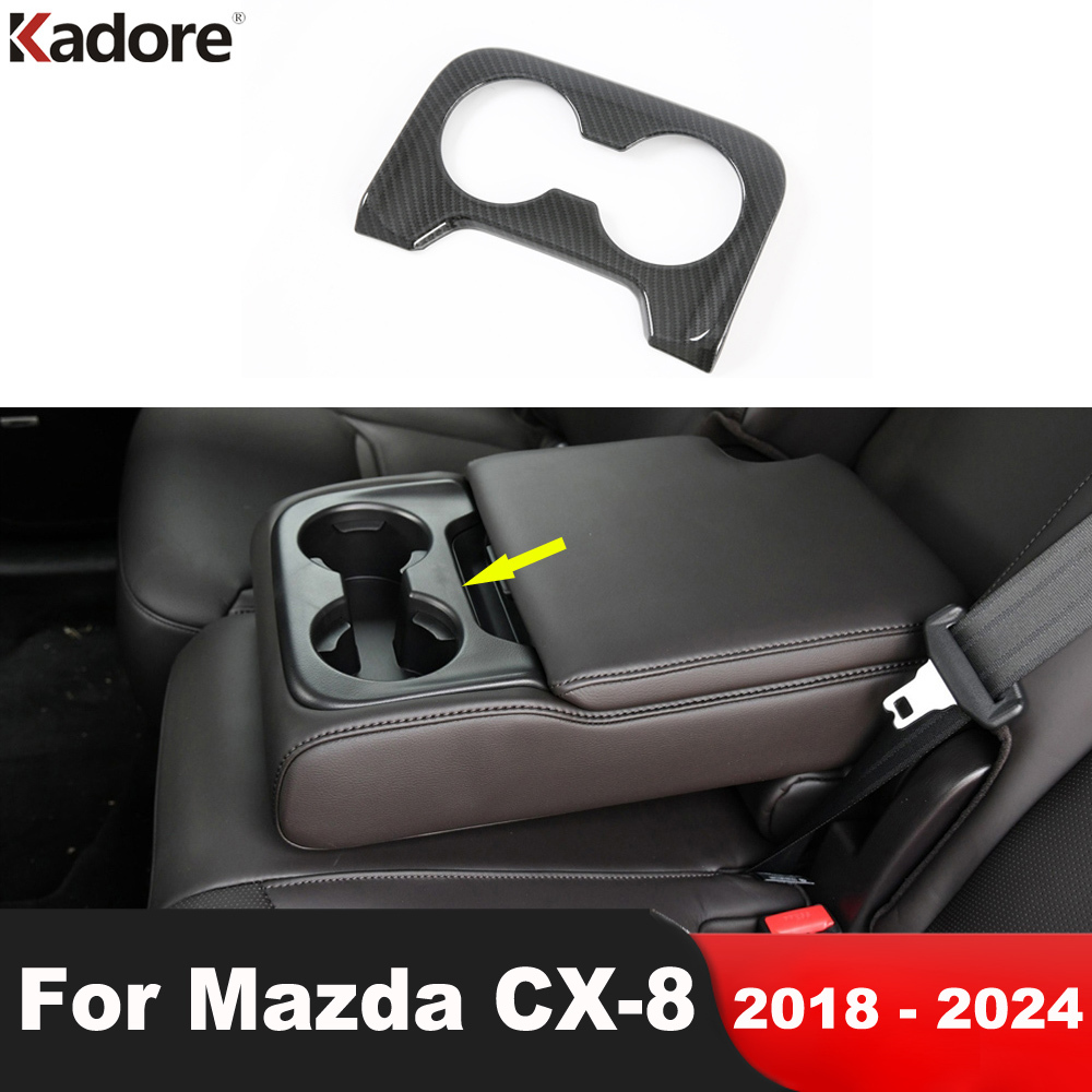 Car Front Rear Water Cup Holder Frame Cover Trim For Mazda CX8 CX-8 2018 2019 2020 2021 2022 ...