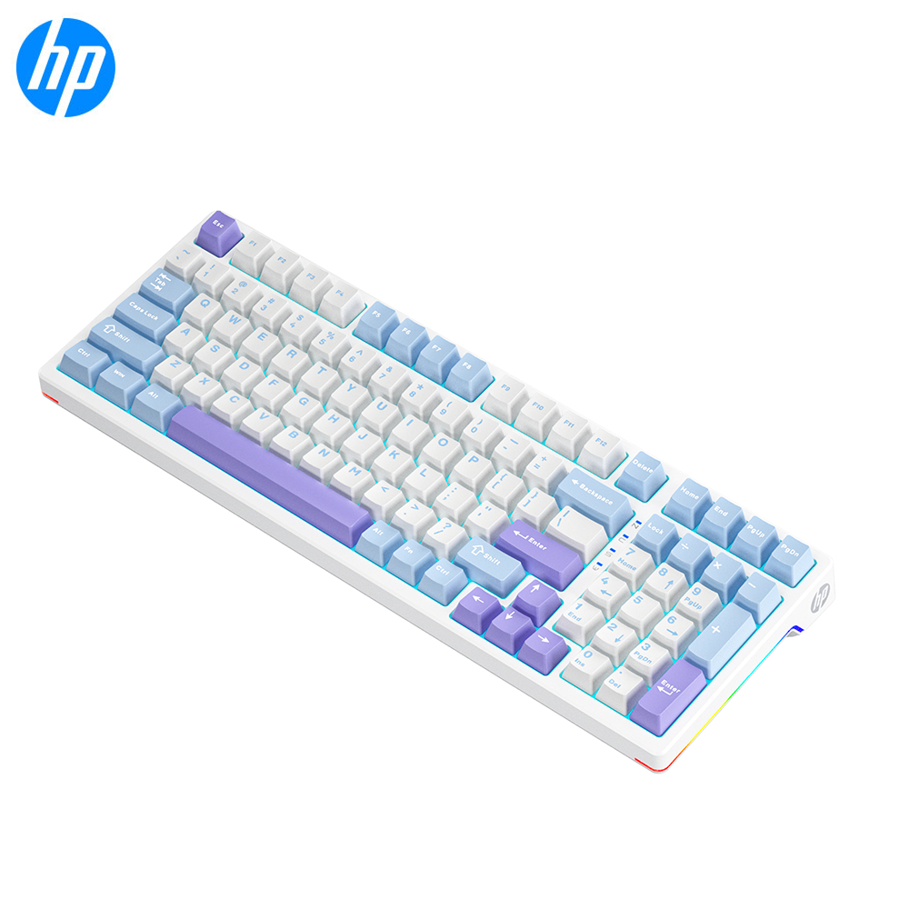 HP GK600FS 99 keys Wired Mechanical Keyboard Full Key Hot Swappable Ice ...