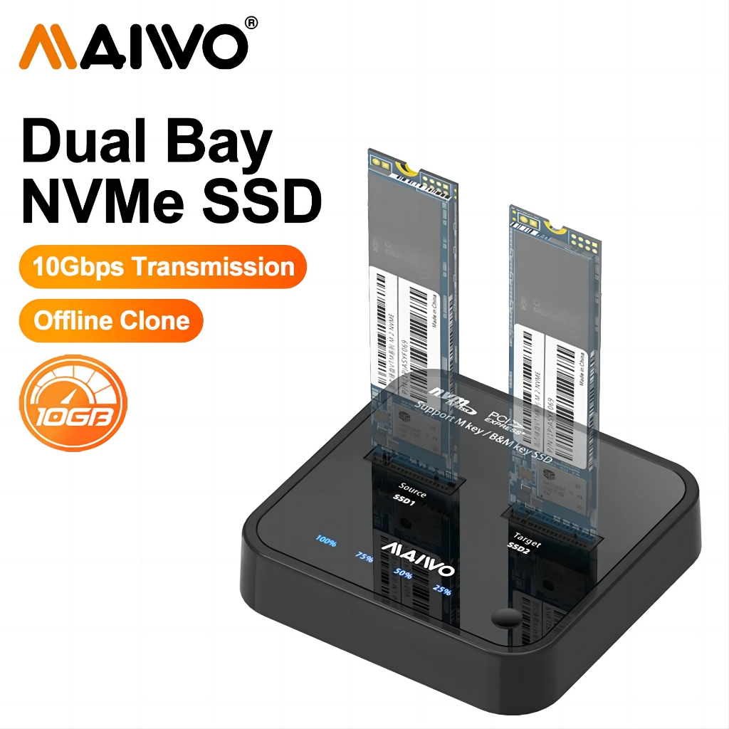 MAIWO 2 Bay m.2 NVME/SATA Clone Docking Station | Shopee Malaysia