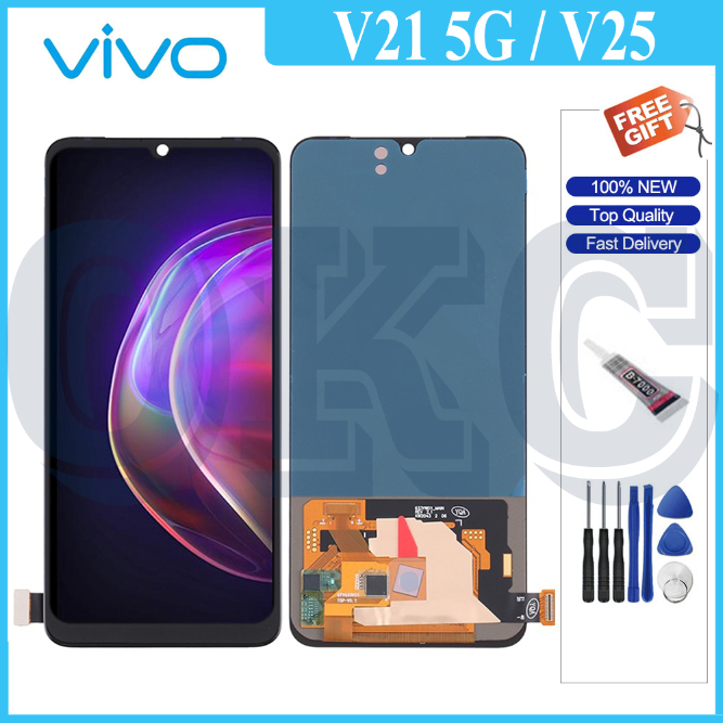 AMOLED LCD Display For VIVO V21 5G LCD Display Touch Screen Digitizer Full Set Assembly VIVO ...