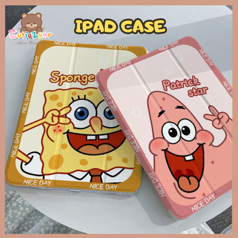 Sponge Bob/Patrick Star Ipad Case with Pencil Holder TPU Case Ipad 9th ...