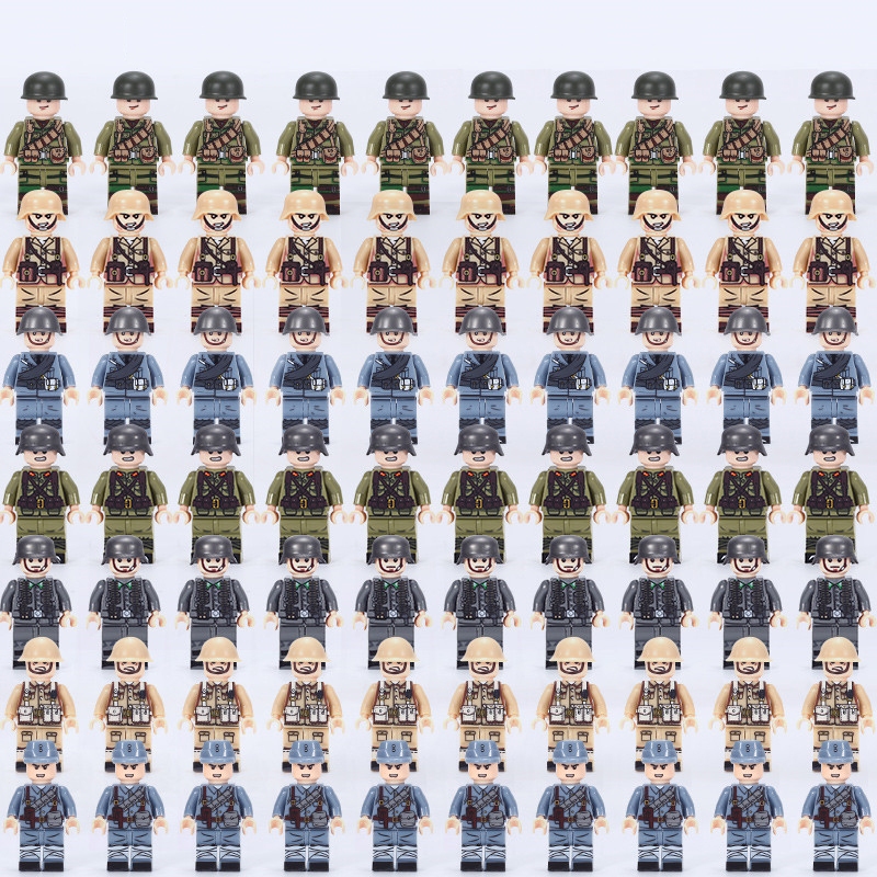 8pcs Military Building Blocks Soldier Bricks Mini Figures Military Suit ...