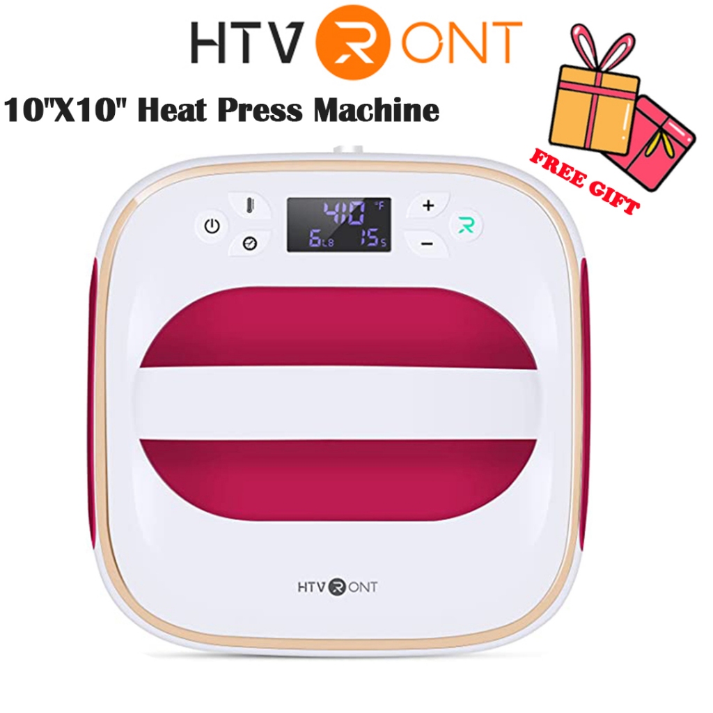 HTVRONT 220V Heat Press Machine for T-Shirts Portable 10"X10" Iron ...