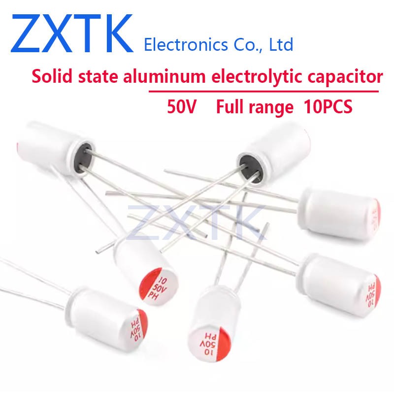 5pcs/lot Solid state aluminum electrolytic capacitor 50V4.7uF 10uF 22uF 33uF 47uF 68uF 100uF ...
