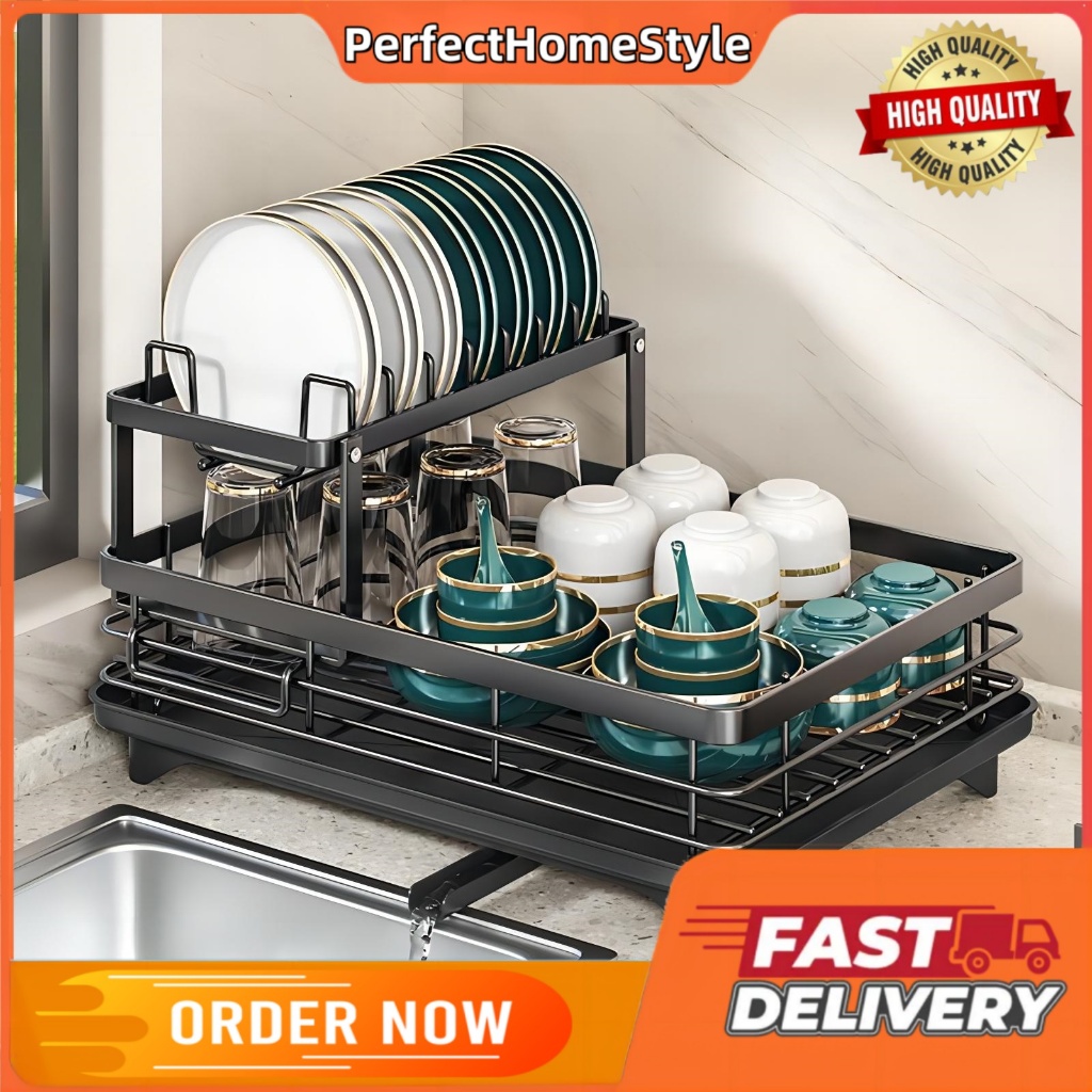 【Local Stock Ready】Drain Plate Tray Rack Kitchen Rack Rak Dapur ...