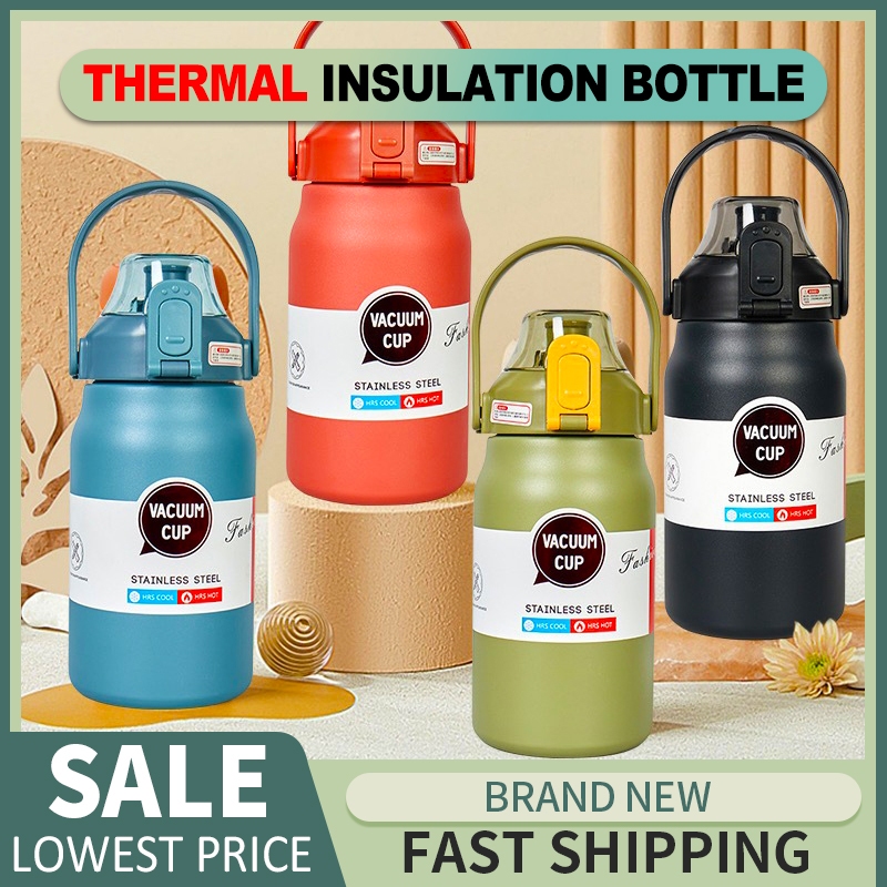 1.2L Tumbler 316 Stainless Steel Thermos Cup Mug Bottle Coffee Flask with Straw Insulated Flask ...