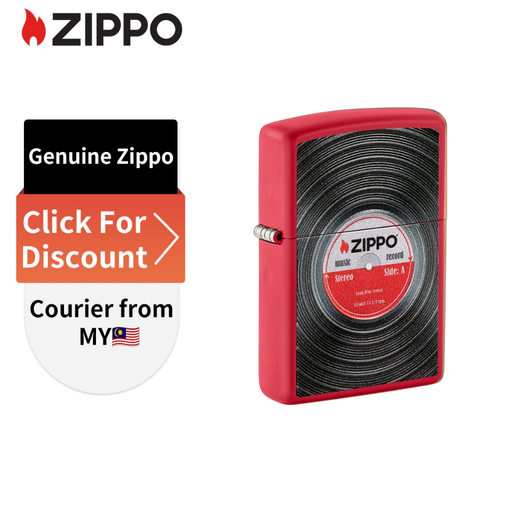 Zippo Vinyl Record Design Red Matte Windproof Pocket Lighter, 233-108933 | Shopee Malaysia