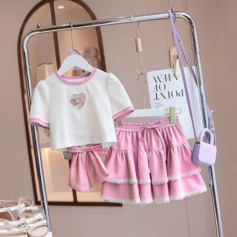 Lemon-tree 2pcs girls' summer love dress suit new western-style ...