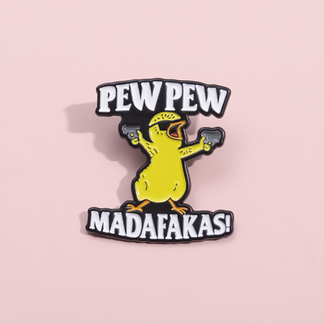 Funny Pew Pew Madafakas Duck Brooch Pins Cartoon Animal Brooch Metal Badges Accessories Gift for ...