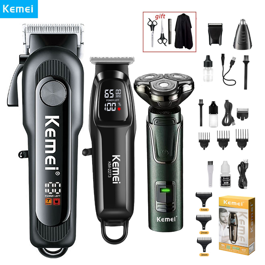 KEMEI Machine Wireless Trimmer Set 1800ma Lithium Battery Professional ...