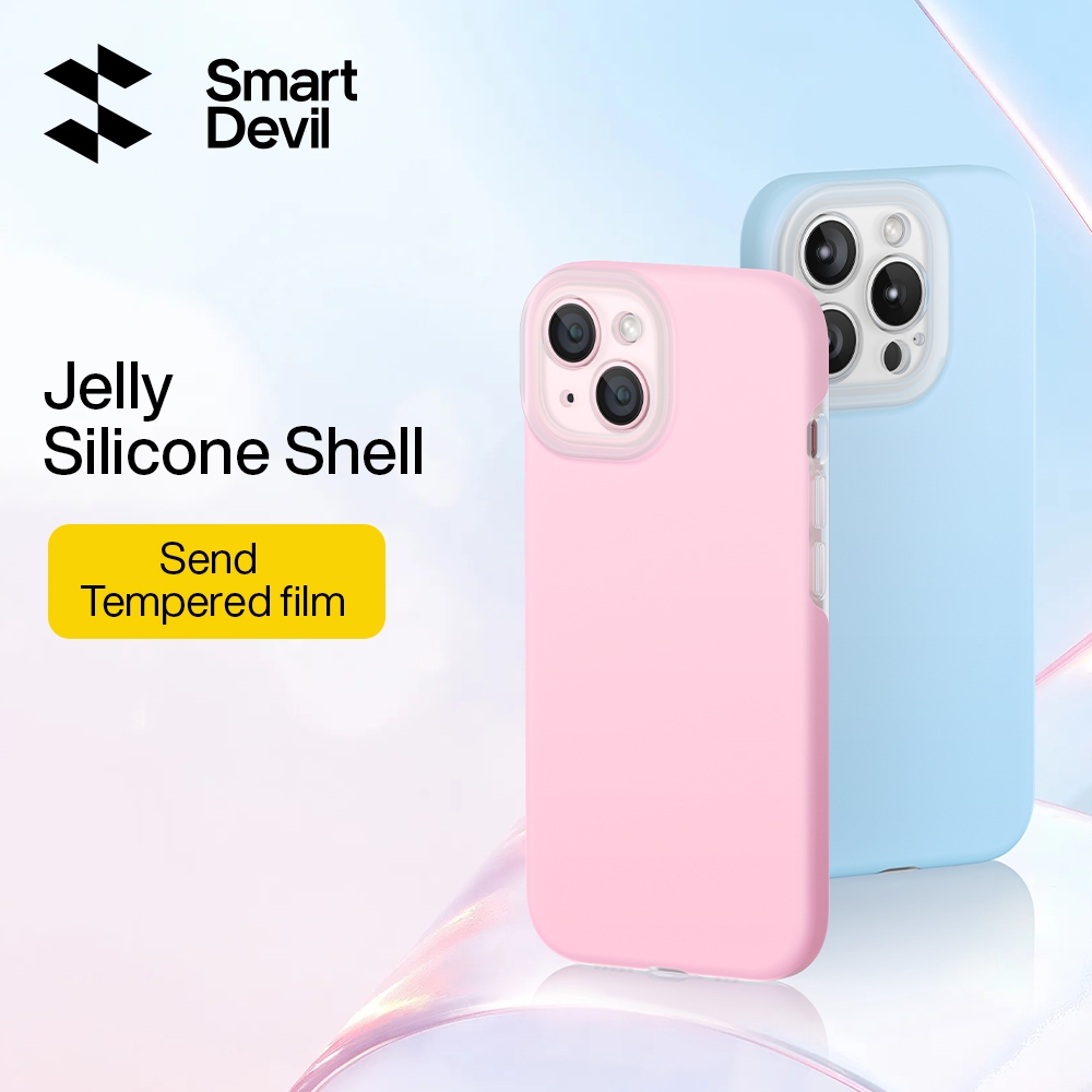 SmartDevil New Liquid Silicone Case For iPhone 15/iPhone 14Promax/15Pro Lens Full Cover Soft ...