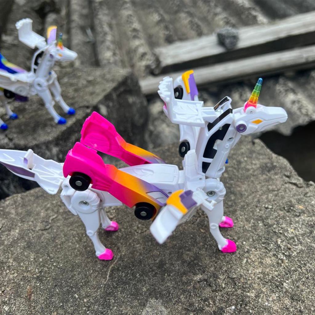 Unicorn Magic Sky Wing Pegasus Transformation Car Robot Magnetic ...