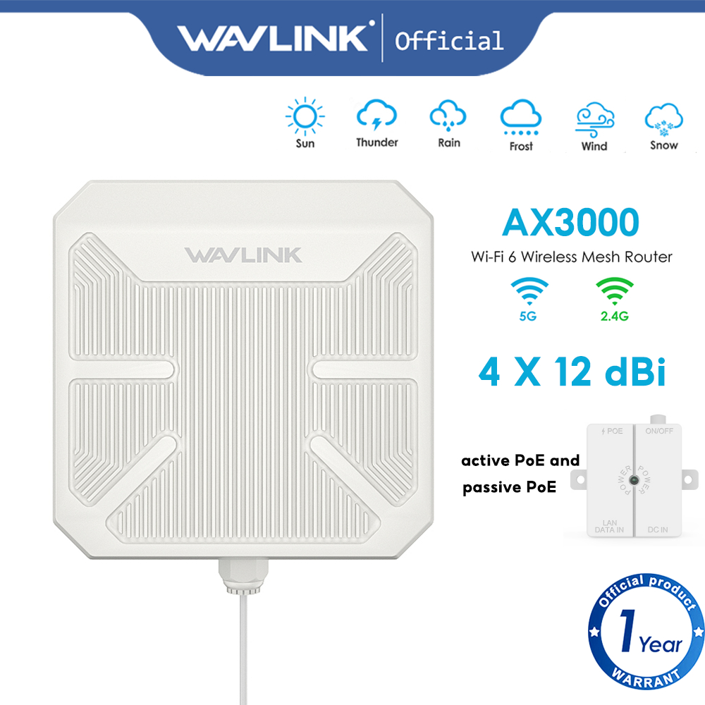 Wavlink AX3000M Outdoor WIFI Router WiFi 6 Dual Band AP Long Range ...