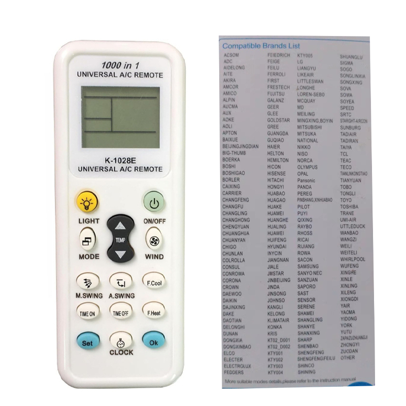 Universal Air Conditioner Remote Control 1000 in 1， (Universal Various ...