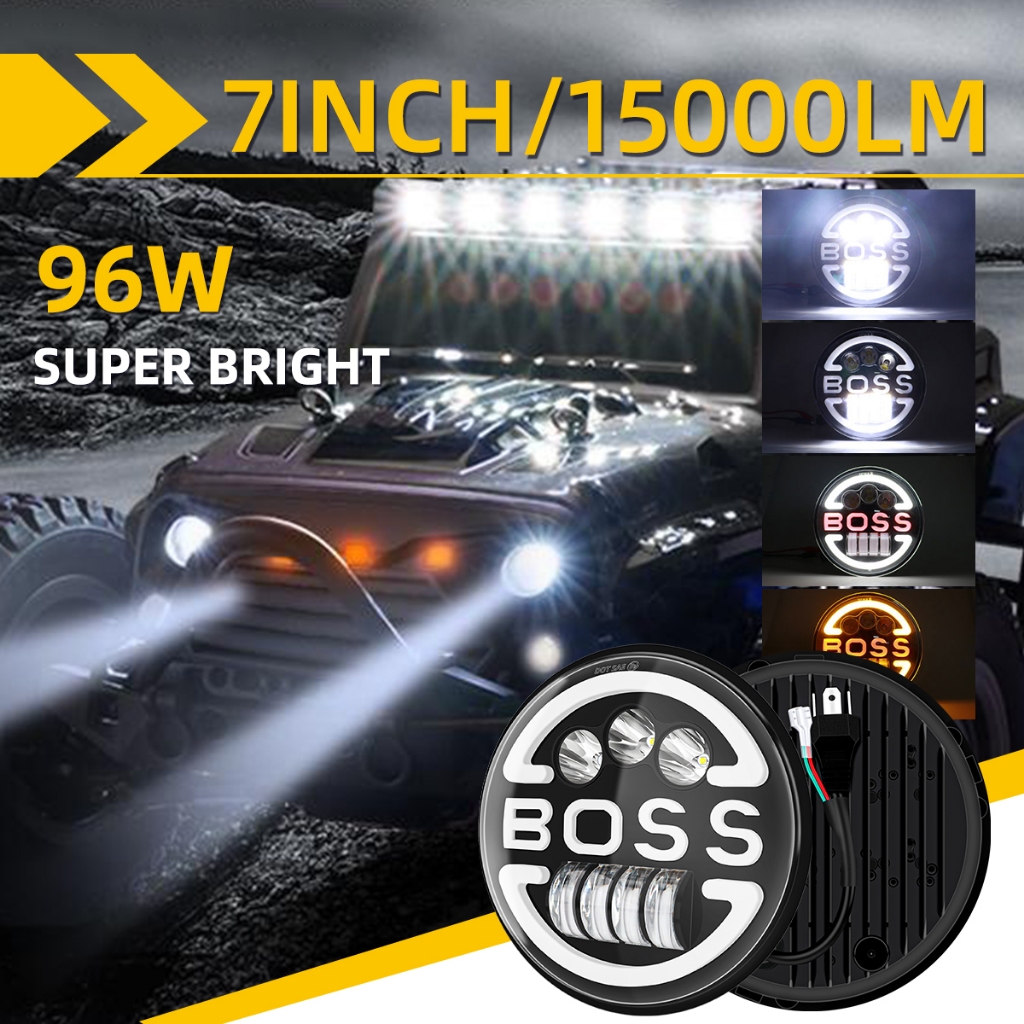 1pcs Car LED Work Light Round 7 Inch Spotlight Combo for Off-Road SUV ...