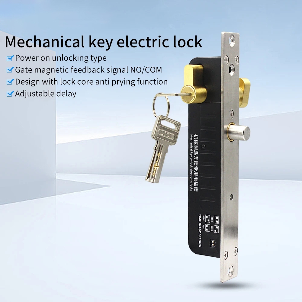 Fail Secure 12V/24V Electric Drop Bolt Lock Manual Key Unlock Cylinder ...