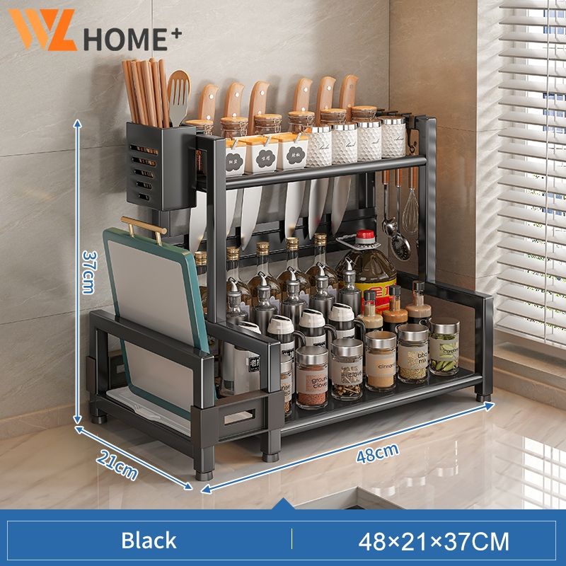 Spice Rack Rak dapur Kitchen Storage rack Kitchen Organizer Rak ...