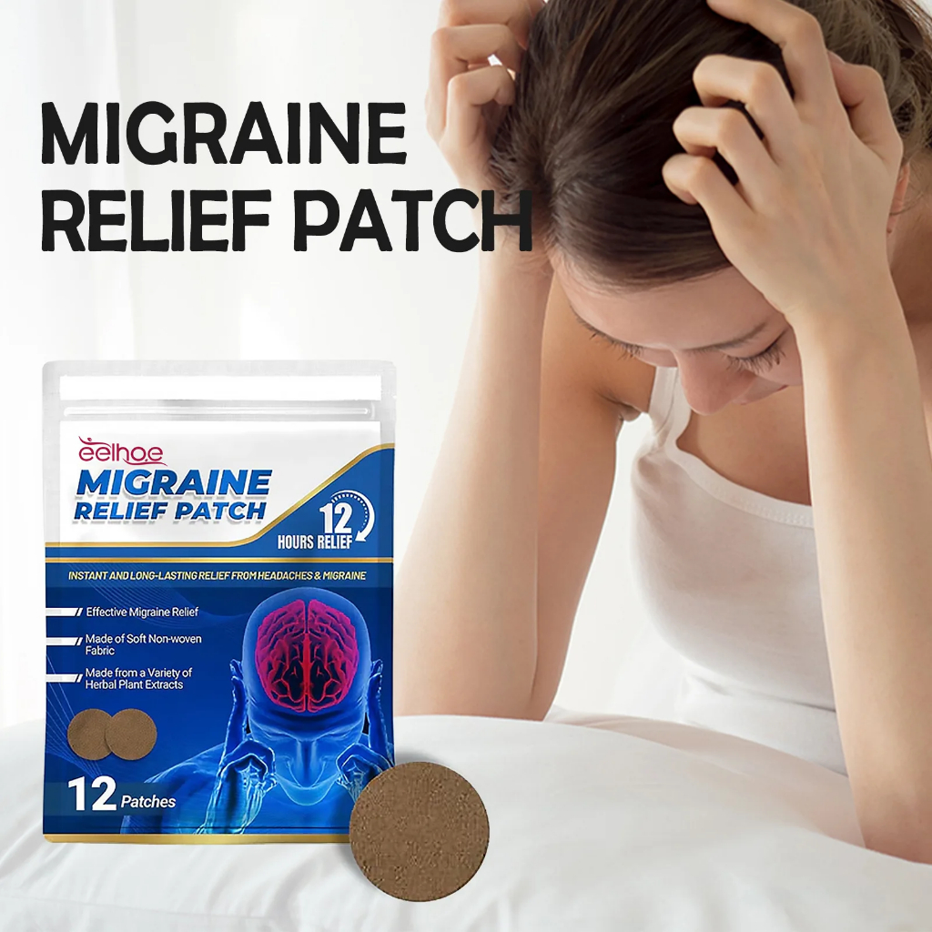 Migraine Relief Patch Headache Sickness Dizziness Treatment Anti Stress Help Sleeping Brain ...