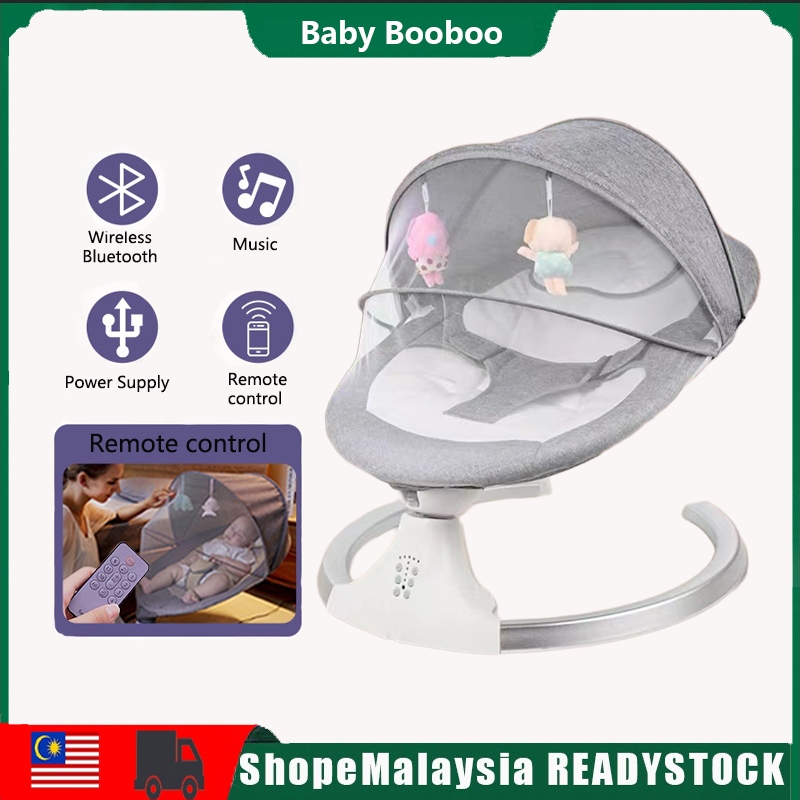 Newborn Baby Auto Swing Leaf Bouncer Mosquito Net Tent Automatic Remote ...