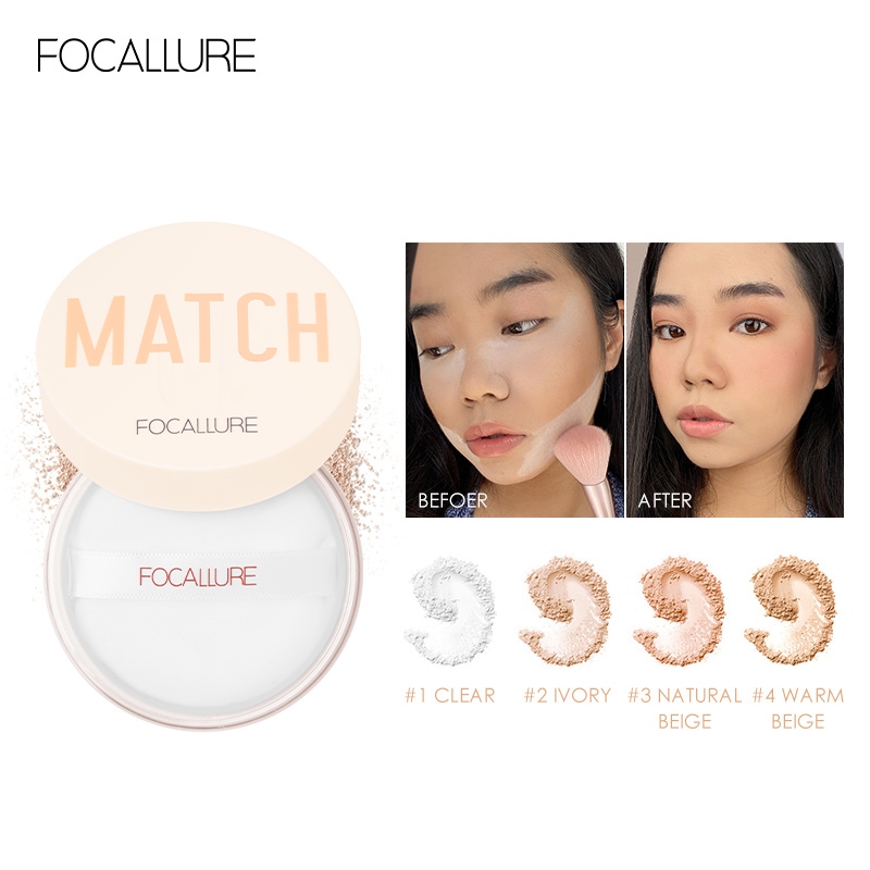 FOCALLURE Loose Powder Foundation Setting Skin Oil-Control Matte ...