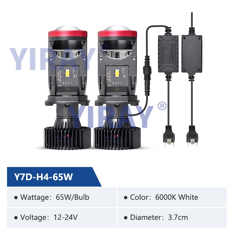 2PCS Y6 Y7 high power car LED H4 headlight Projector bulb super bright ...