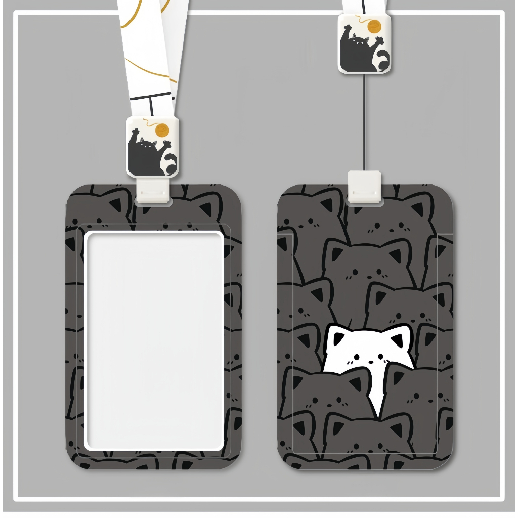 Cartoon Couple Card Holder School Opens Meal Card Case Employee Card ...