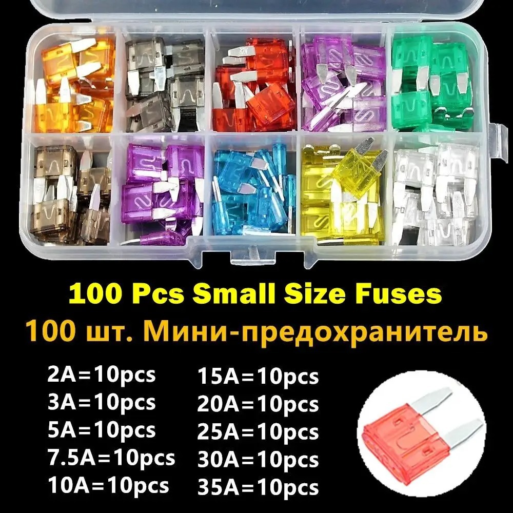 Mini Auto Car Fuses 2A/3A/5A/7.5A/10A/15A/20A/25A/30A/35A Amp With Storage Case Assortment Blade ...