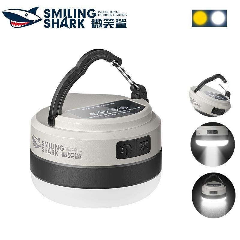 SMILING SHARK Outdoor Camping Lamp Tent Light Rechargeable Emergency ...